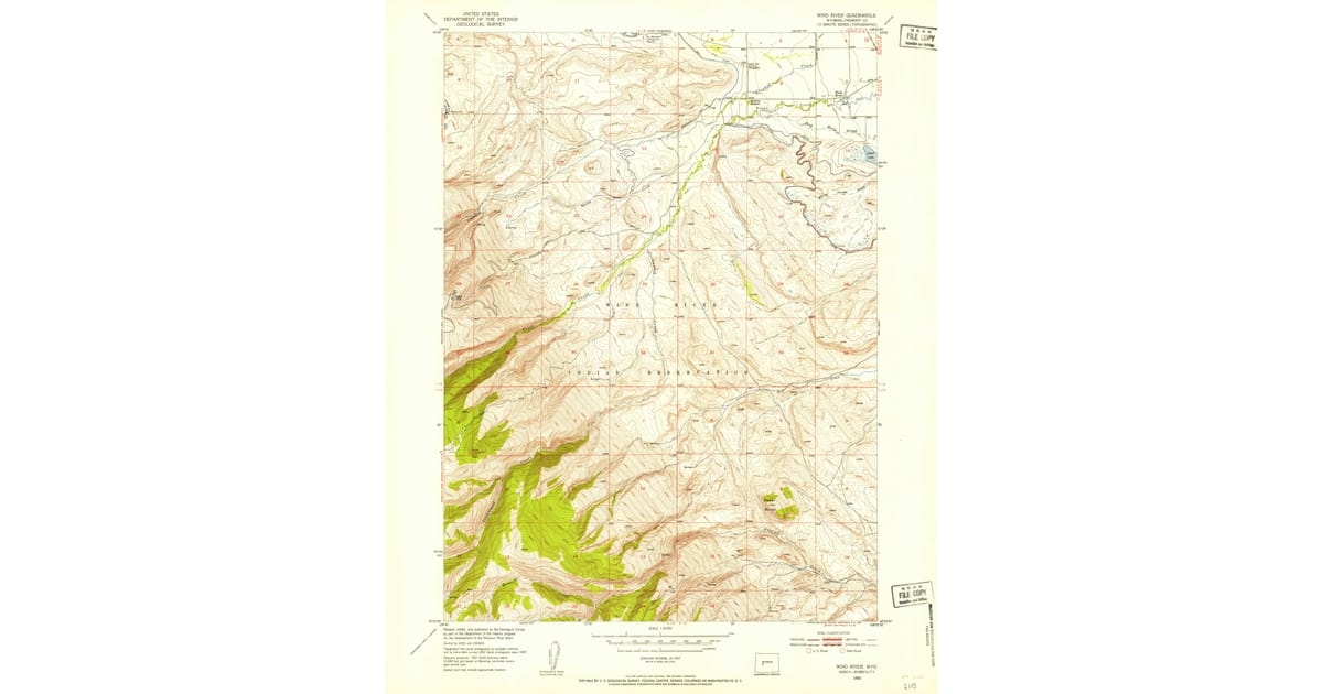 1952 Map of Wind River, Fremont County, WY — High-Res | Pastmaps