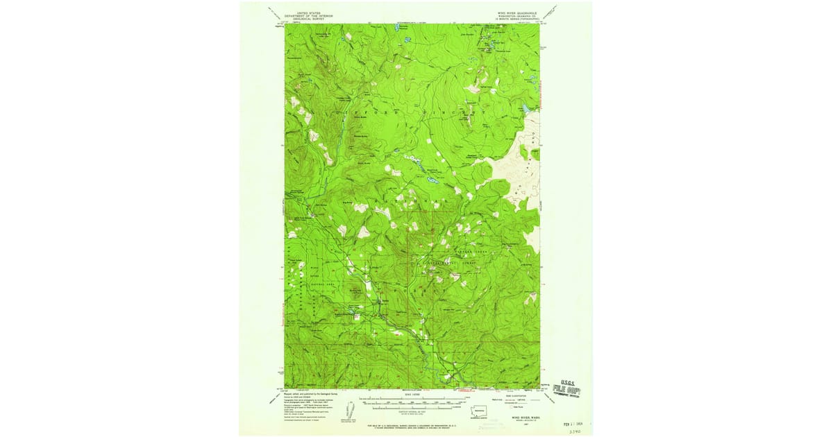1957 Map of Wind River, Skamania County, WA — High-Res | Pastmaps