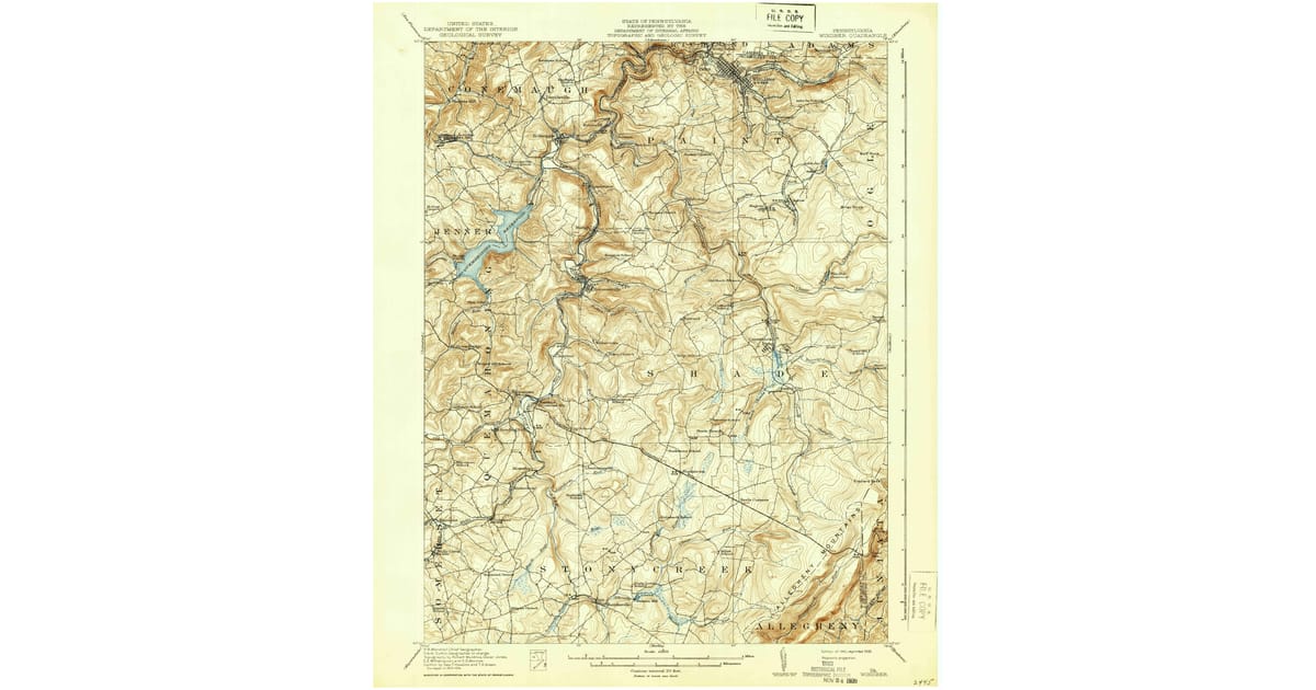 1916 Map of Windber, PA — High-Res, 1939 Print | Pastmaps