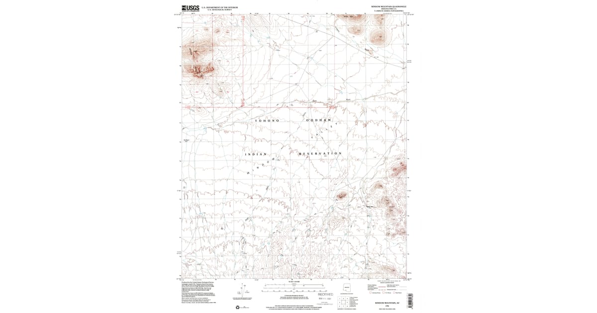 1996 Map of Window Mountain, Pima County, AZ — High-Res | Pastmaps