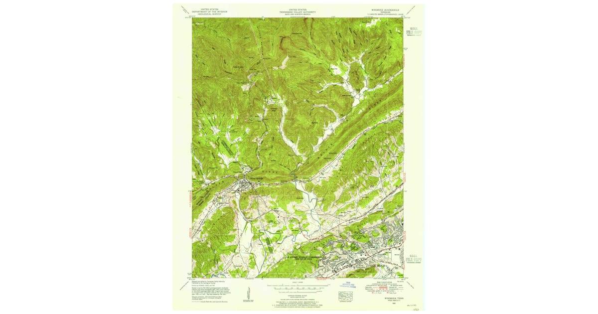 1952 Map of Windrock, Anderson County, TN — High-Res | Pastmaps