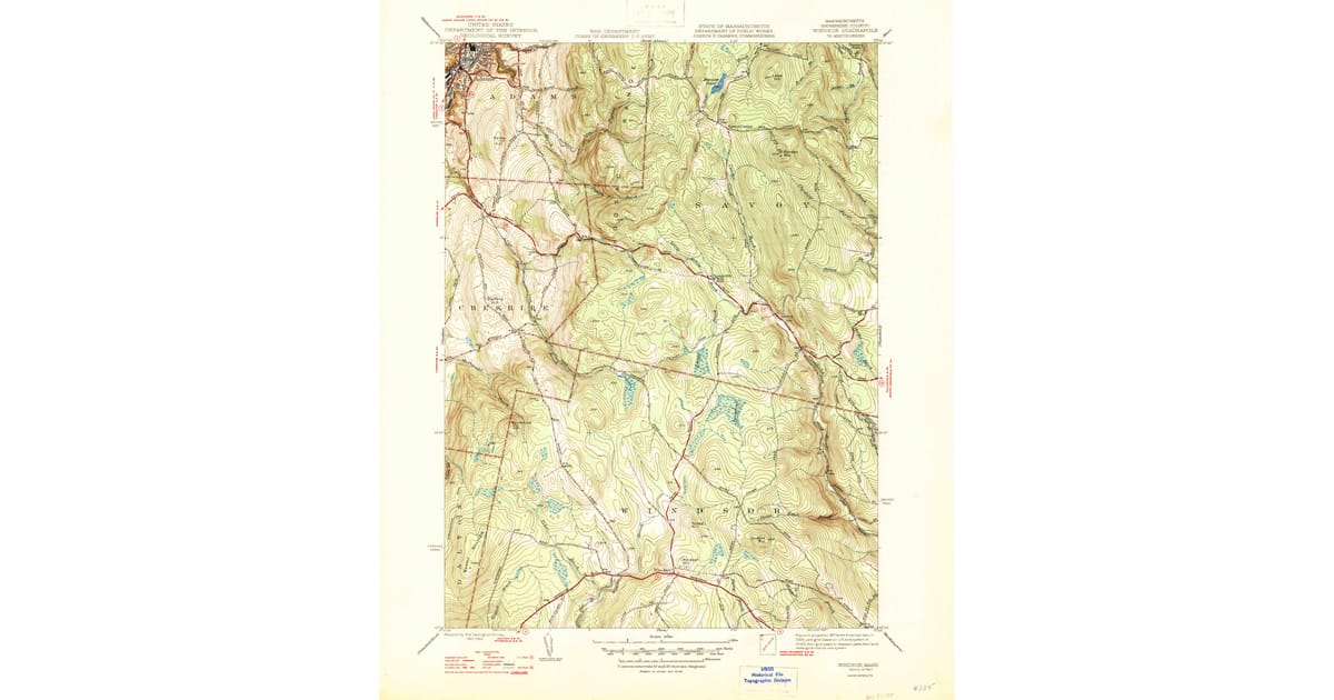 1947 Map of Windsor, Berkshire County, MA — High-Res | Pastmaps