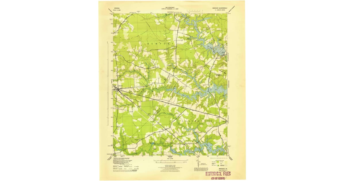 1944 Map of Windsor, VA — High-Res | Pastmaps