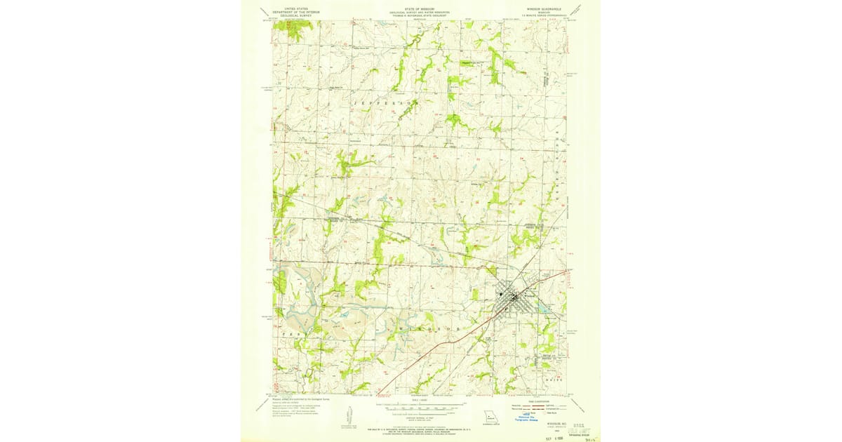 1955 Map of Windsor, MO — High-Res | Pastmaps