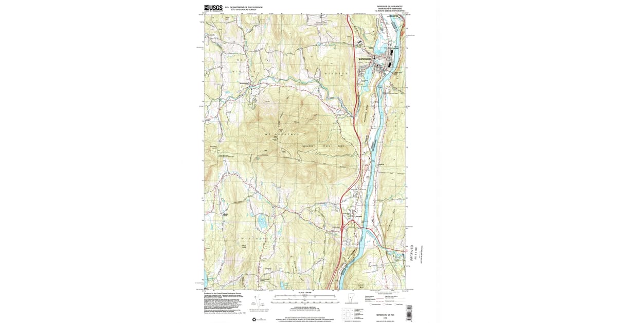 1998 Map of Windsor, Windsor County, VT — High-Res | Pastmaps