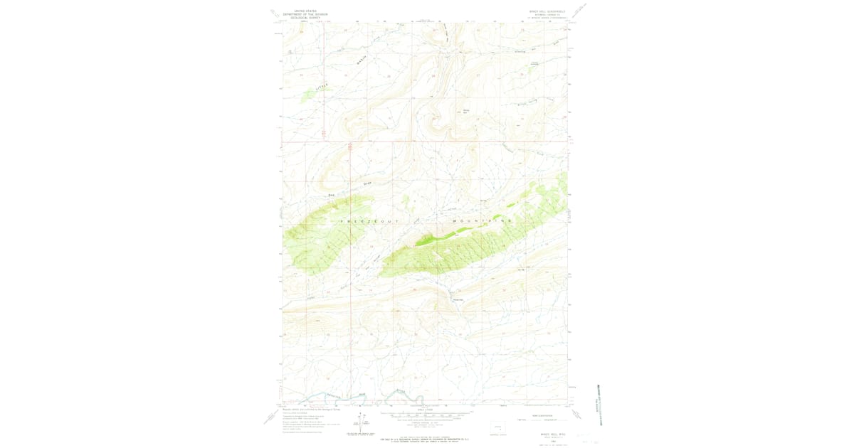 1961 Map of Windy Hill, Carbon County, WY — High-Res | Pastmaps