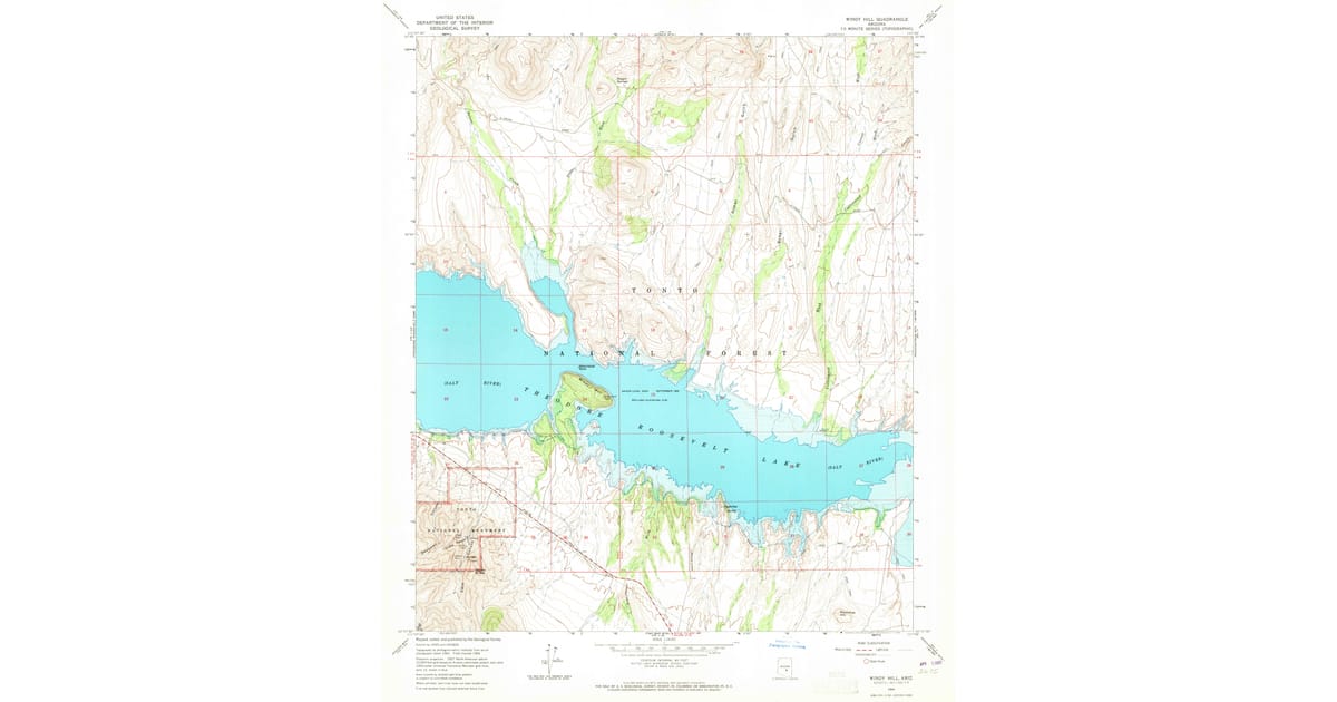 1964 Map of Windy Hill, Gila County, AZ — High-Res | Pastmaps
