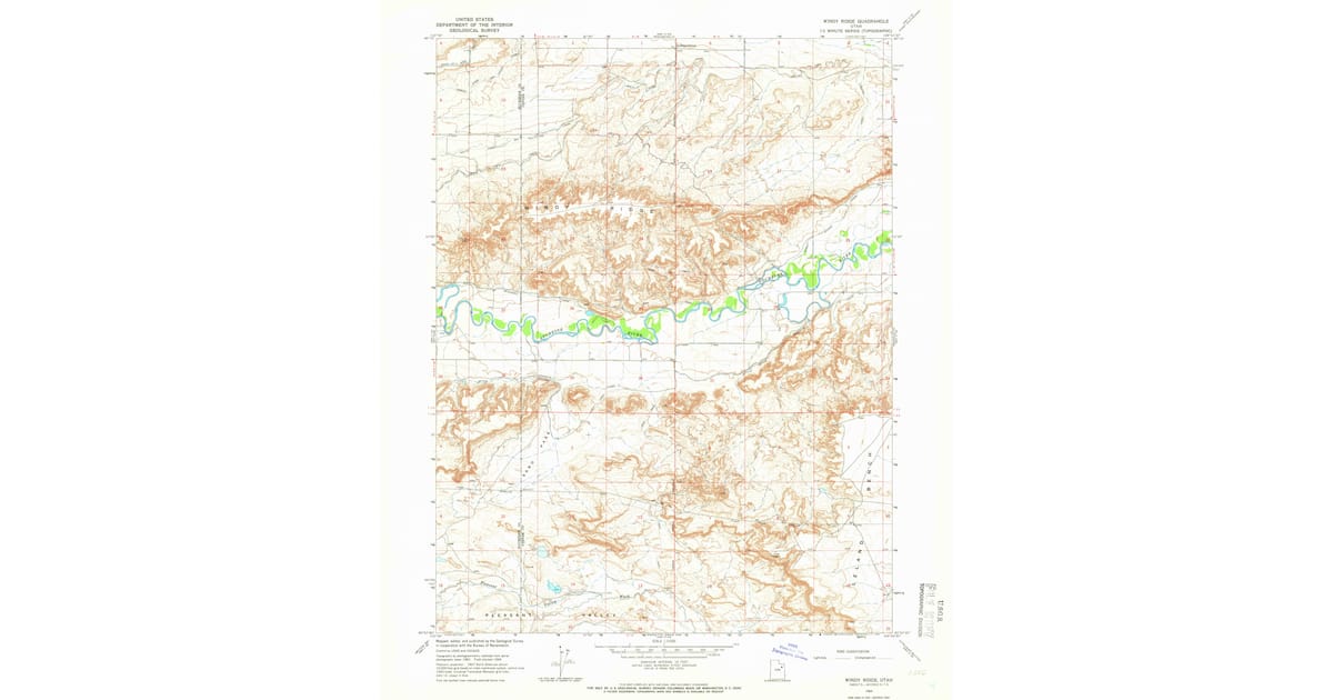1964 Map of Windy Ridge, Uintah County, UT — High-Res | Pastmaps