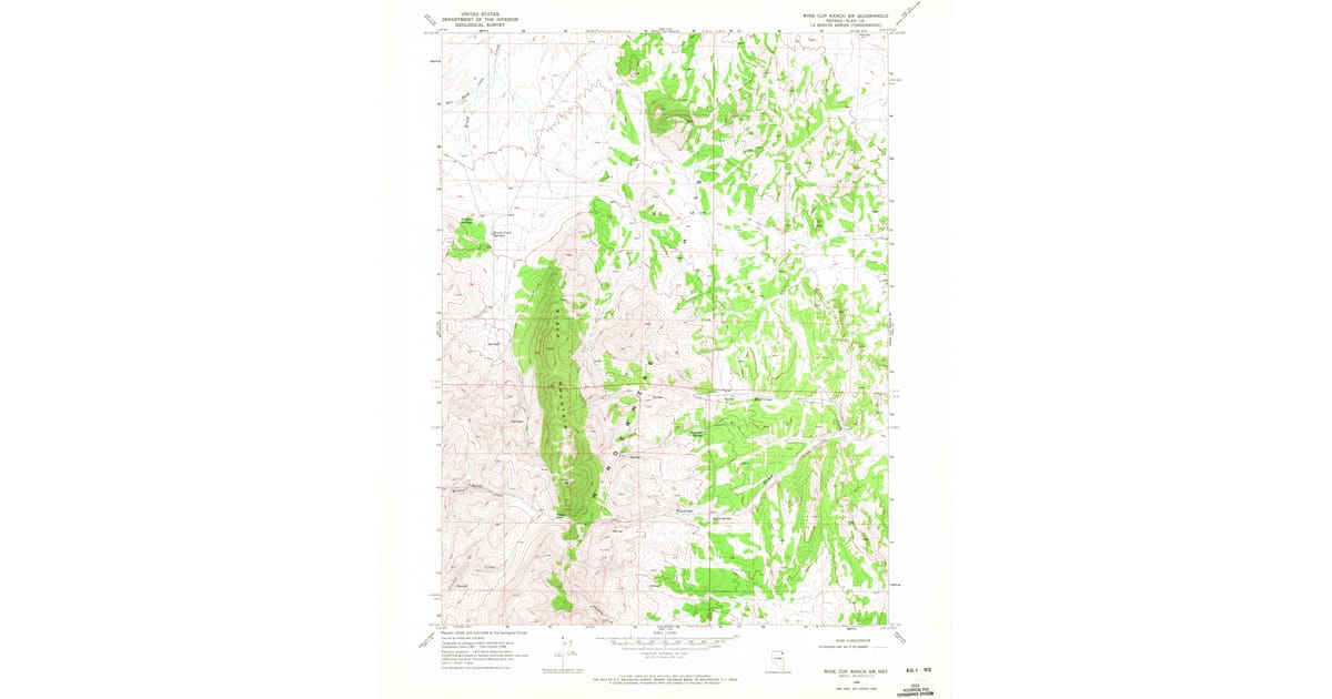1968 Map of Wine Cup Ranch SW, Elko County, NV — High-Res | Pastmaps
