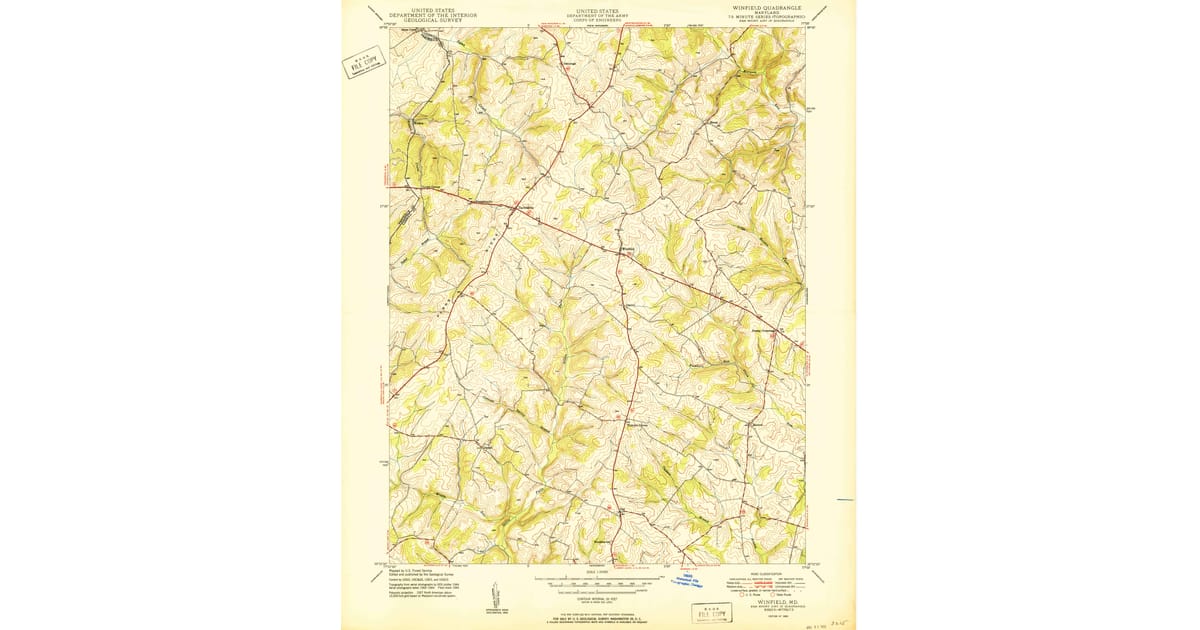 1950s Maps of Red Fox Meadow, MD | Pastmaps