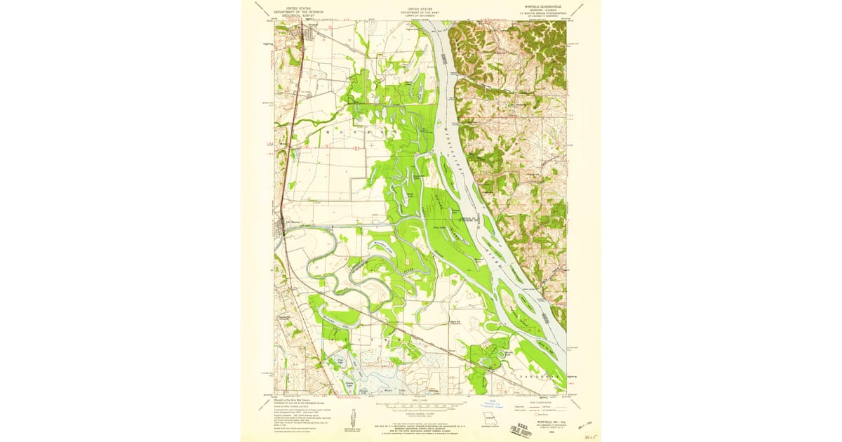 1954 Map of Winfield, MO — High-Res | Pastmaps