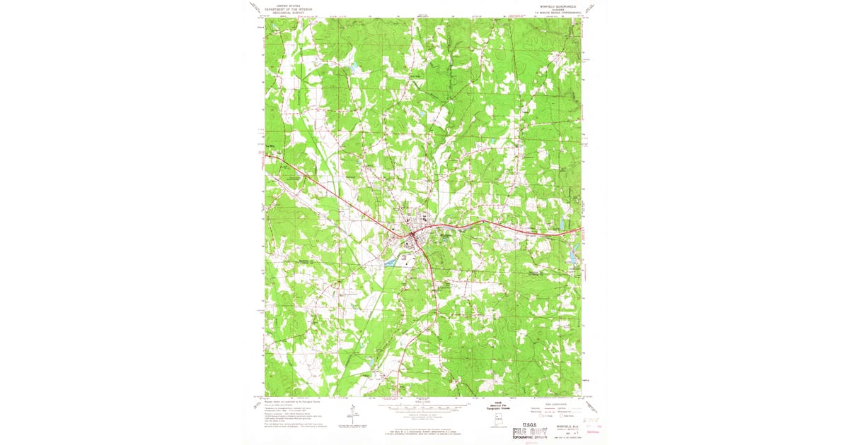 1967 Map of Winfield, AL — High-Res | Pastmaps