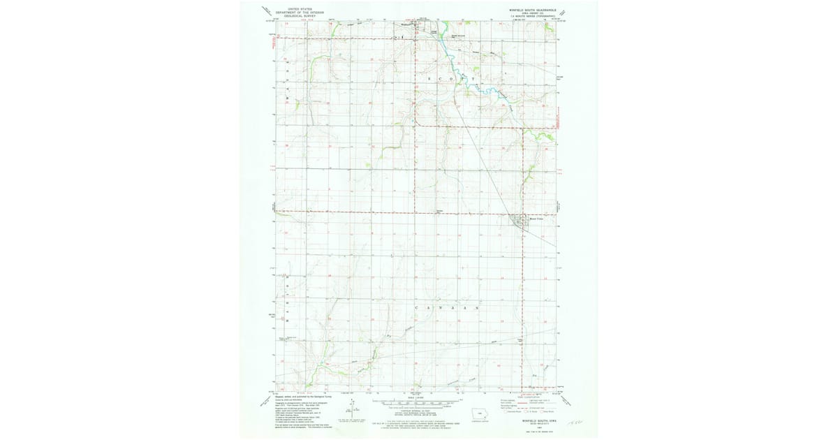 1981 Map of Winfield South, Henry County, IA — High-Res | Pastmaps
