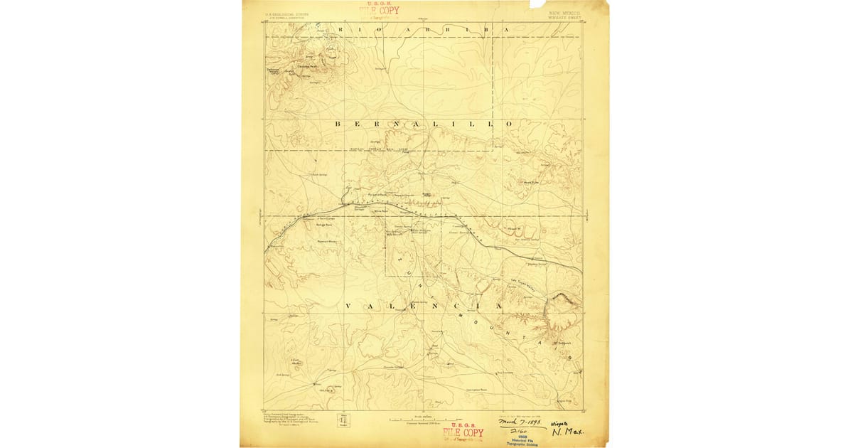 1892 Map of Wingate, McKinley County, NM — High-Res, 1898 Print | Pastmaps