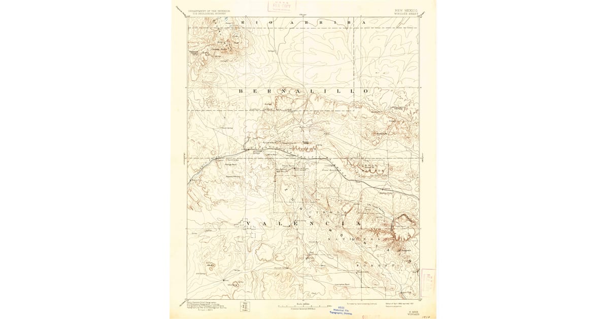1892 Map of Wingate, McKinley County, NM — High-Res, 1937 Print | Pastmaps