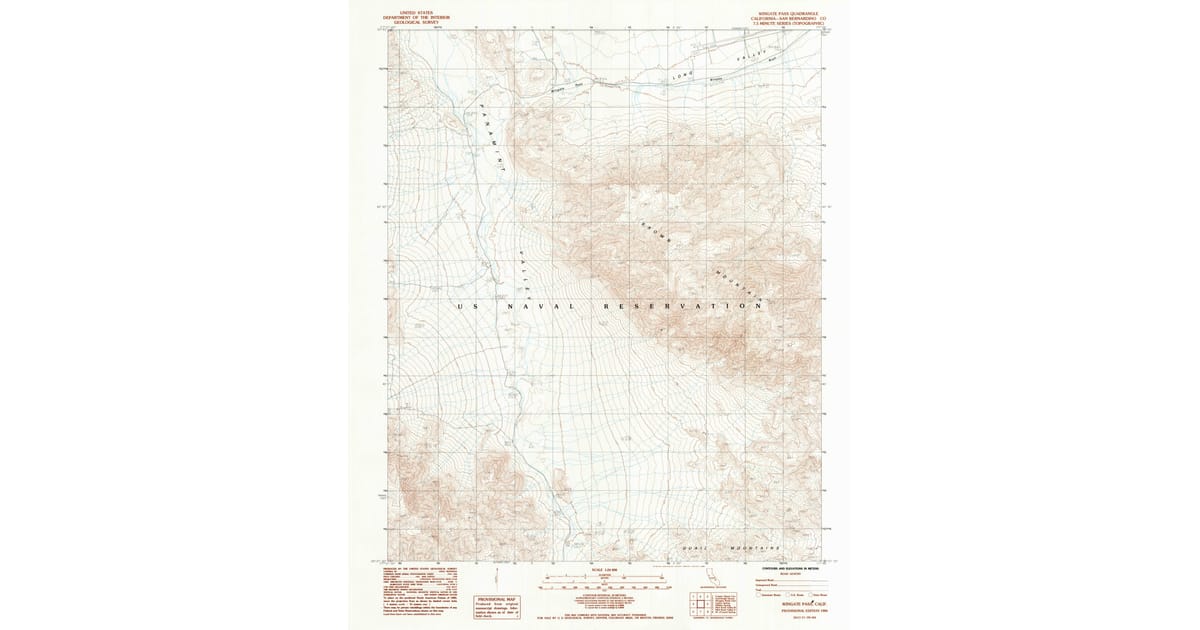 1984 Map of Wingate Pass, San Bernardino County, CA — High-Res | Pastmaps