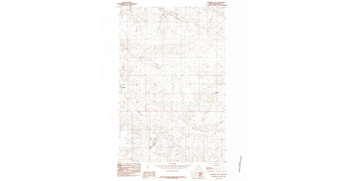 1985 Map of Winifred East, Fergus County, MT — High-Res | Pastmaps