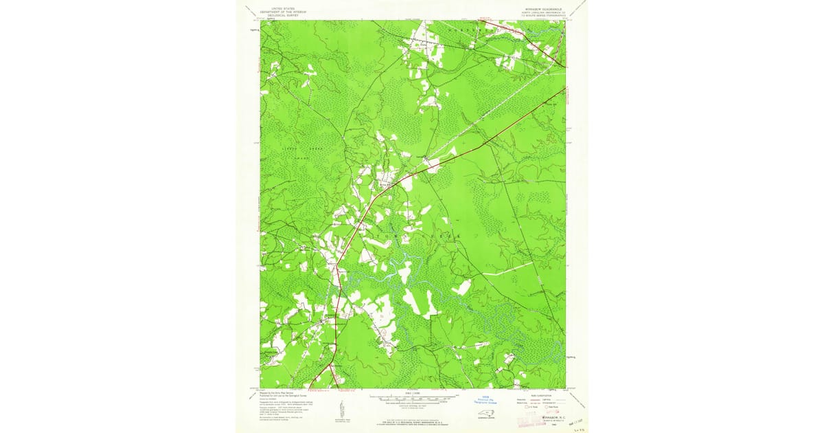 1943 Map of Winnabow, Brunswick County, NC — High-Res | Pastmaps