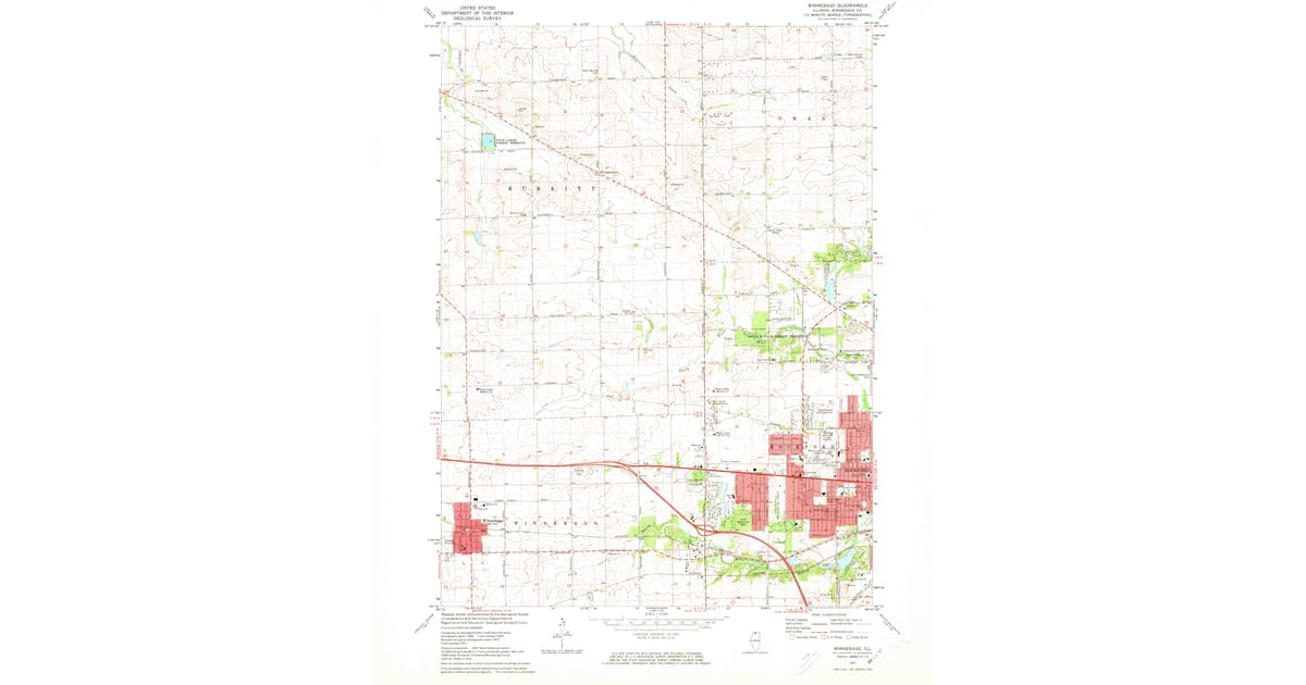 1971 Map of Winnebago, IL — High-Res | Pastmaps