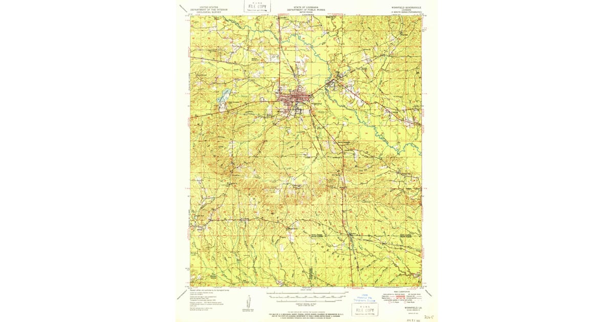 1951 Map of Winnfield, LA — High-Res | Pastmaps