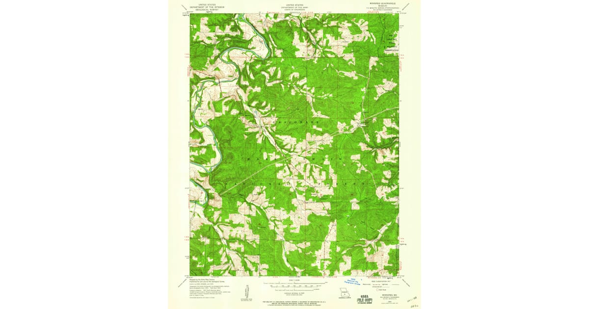 1954 Map of Winnipeg, Laclede County, MO — High-Res | Pastmaps