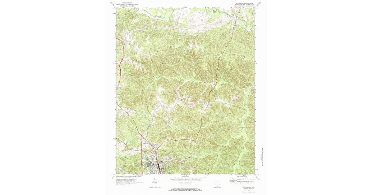 1969 Map of Winnsboro, SC — High-Res | Pastmaps