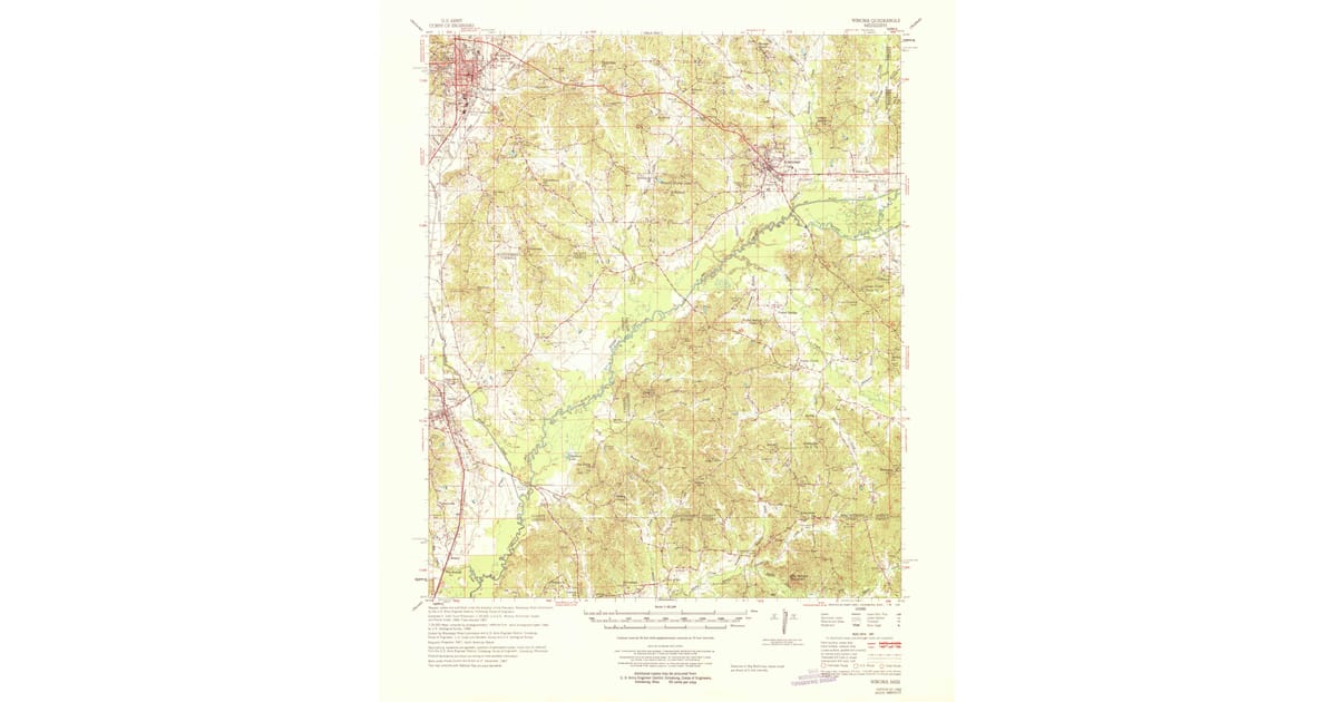 1968 Map of Winona, MS — High-Res | Pastmaps