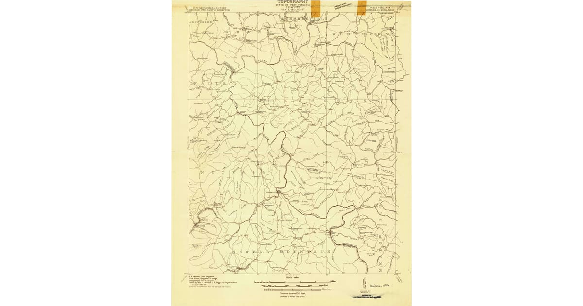 1914 Map of Winona, Nicholas County, WV — High-Res | Pastmaps