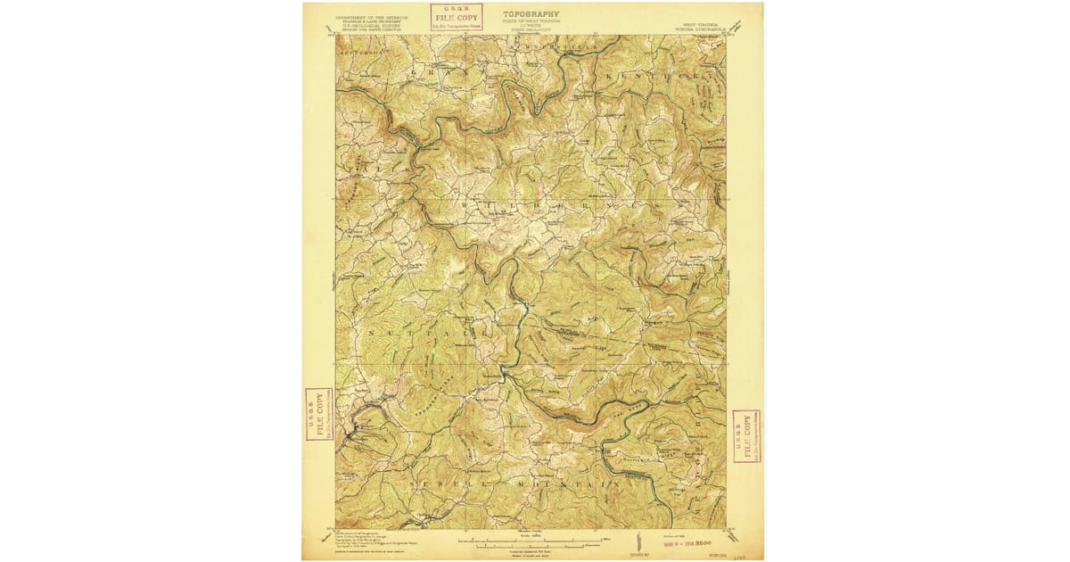 1916 Map of Winona, Nicholas County, WV — High-Res | Pastmaps