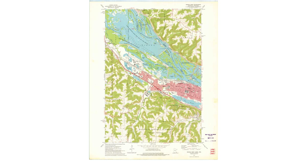 1972 Map of Winona West, Winona County, MN — High-Res | Pastmaps