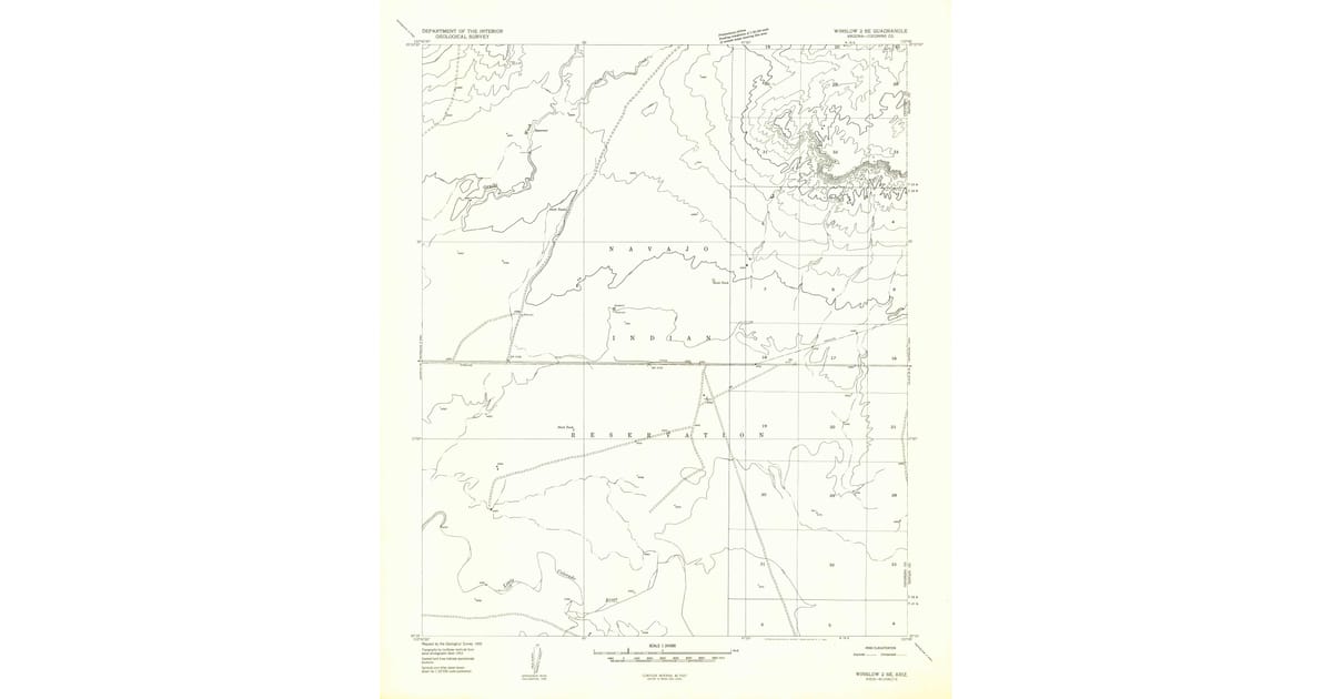 1957 Map of Winslow 2 SE, Coconino County, AZ — High-Res | Pastmaps
