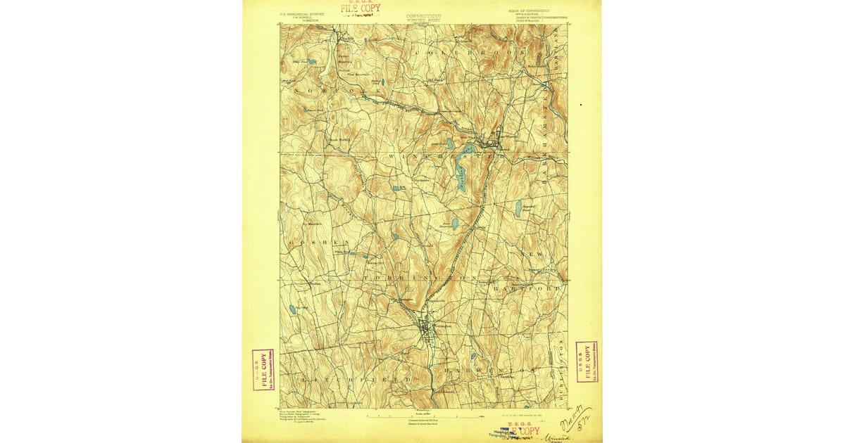 1892 Map of Winsted, CT — High-Res, 1897 Print | Pastmaps