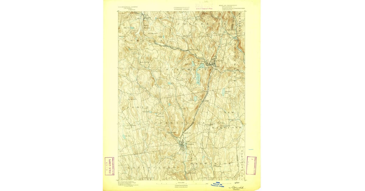 Old Maps of New Hartford, CT for Academic Research | Pastmaps