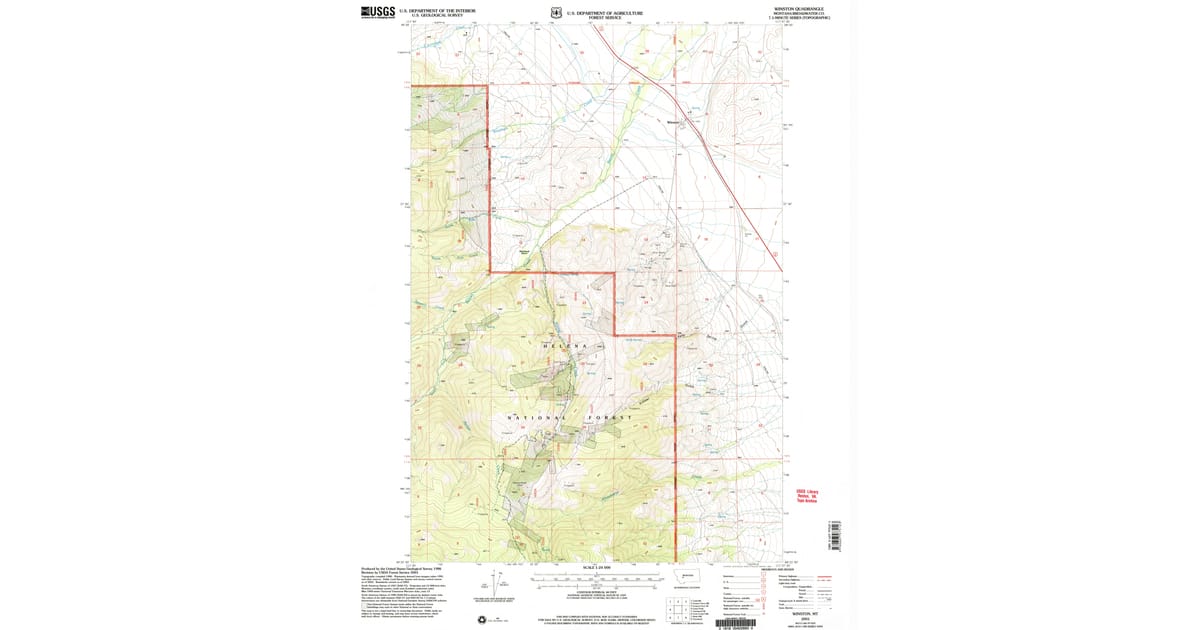 2001 Map of Winston, MT — High-Res | Pastmaps