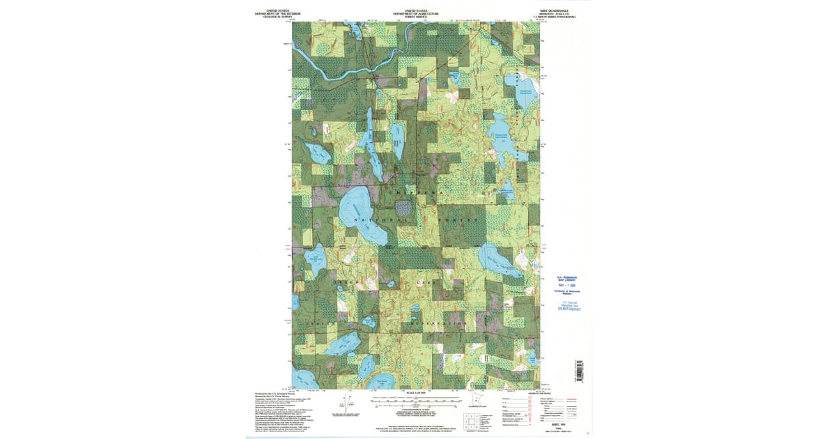 1996 Map of Wirt, Itasca County, MN — High-Res | Pastmaps