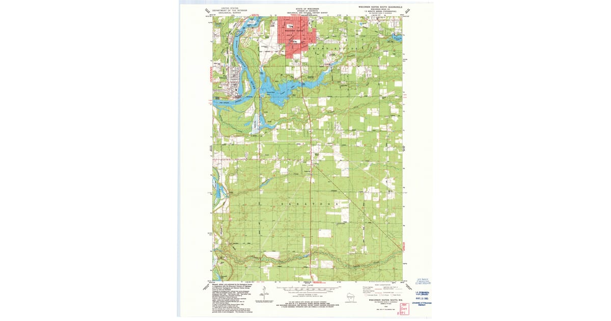 1984 Map of Wisconsin Rapids South, Wood County, WI — High-Res | Pastmaps