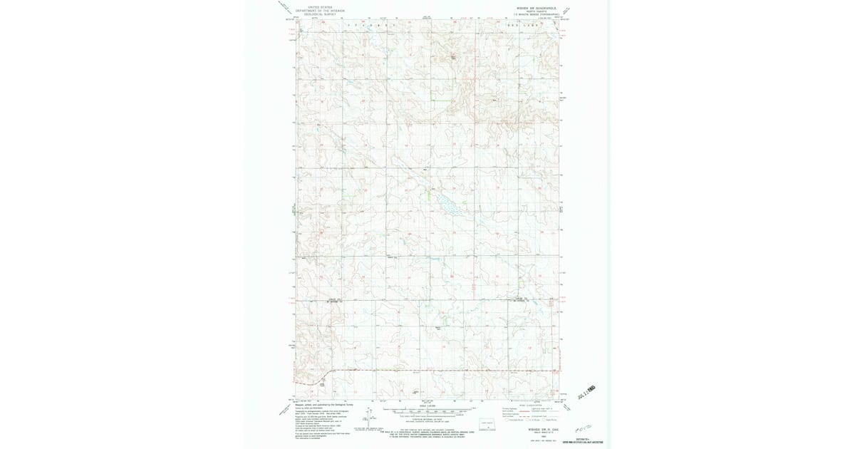 1982 Map of Wishek SW, Logan County, ND — High-Res | Pastmaps
