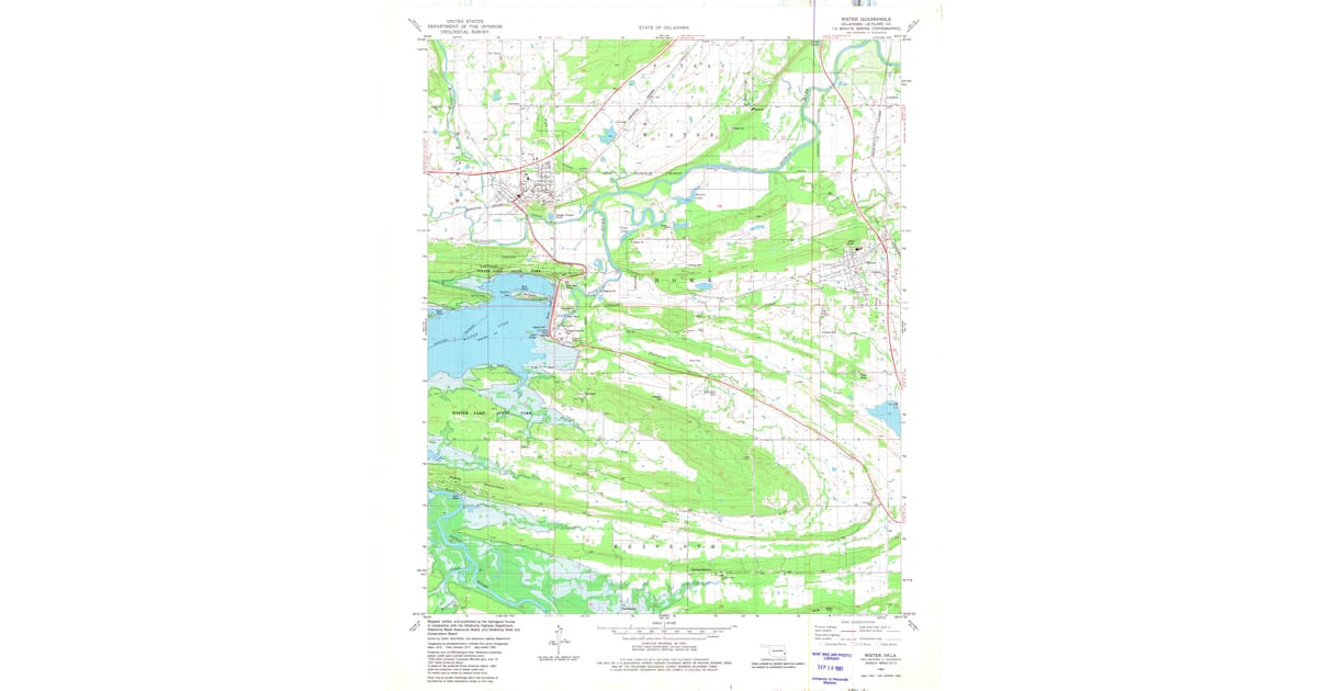 1981 Map of Wister, OK — High-Res | Pastmaps