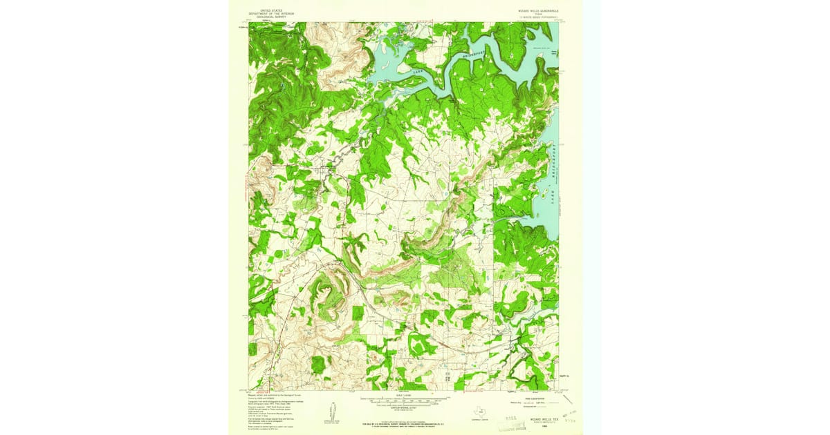 1960 Map of Wizard Wells, Jack County, TX — High-Res | Pastmaps