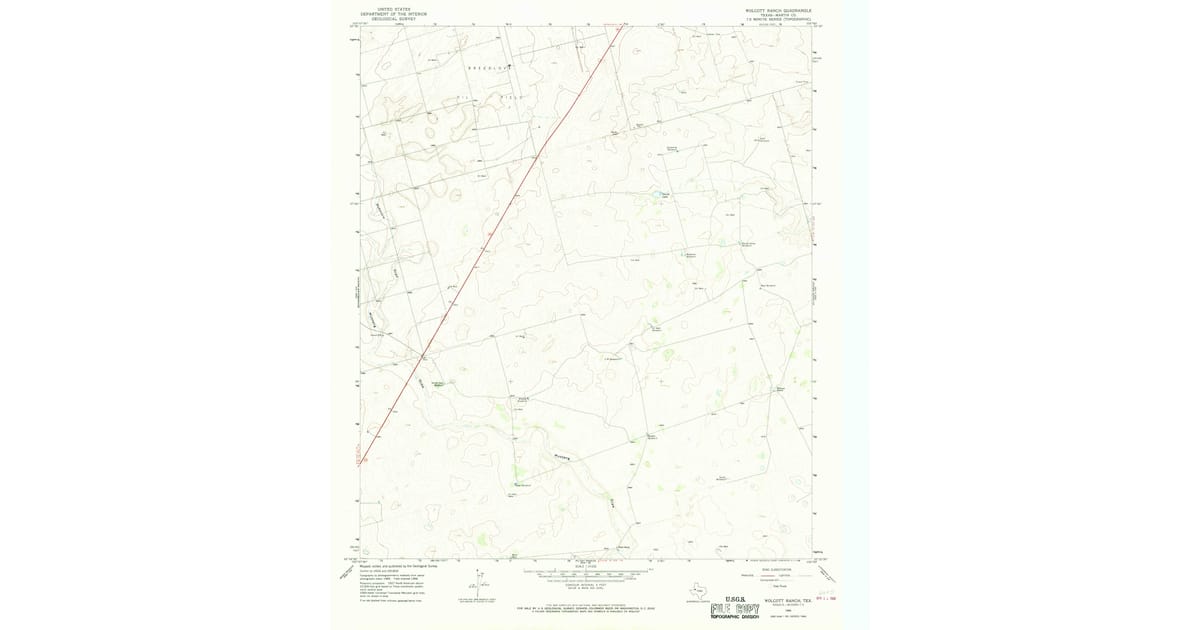 1966 Map of Wolcott Ranch, Martin County, TX — High-Res | Pastmaps