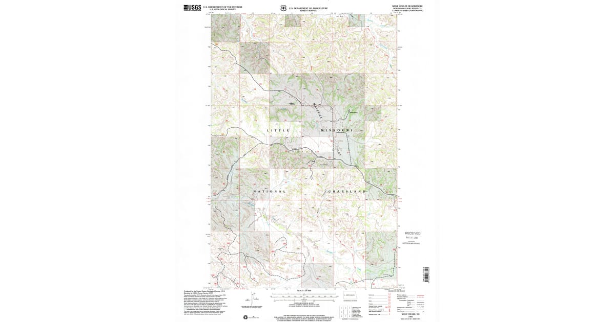 1997 Map of Wolf Coulee, McKenzie County, ND — High-Res | Pastmaps