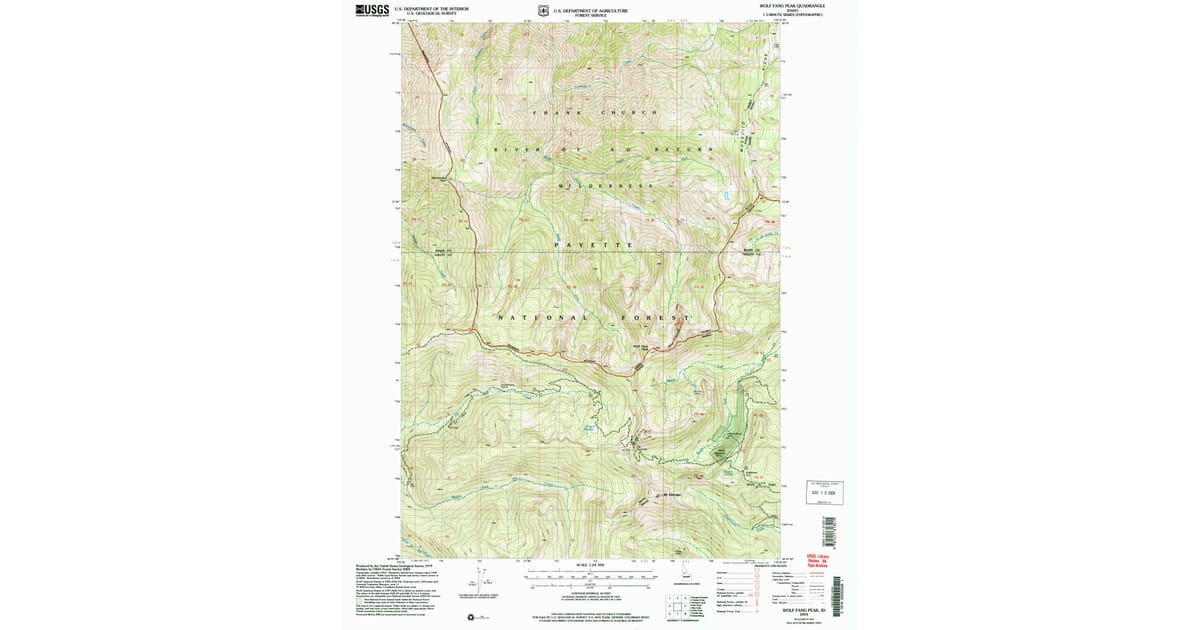 2004 Map of Wolf Fang Peak, Idaho County, ID — High-Res | Pastmaps