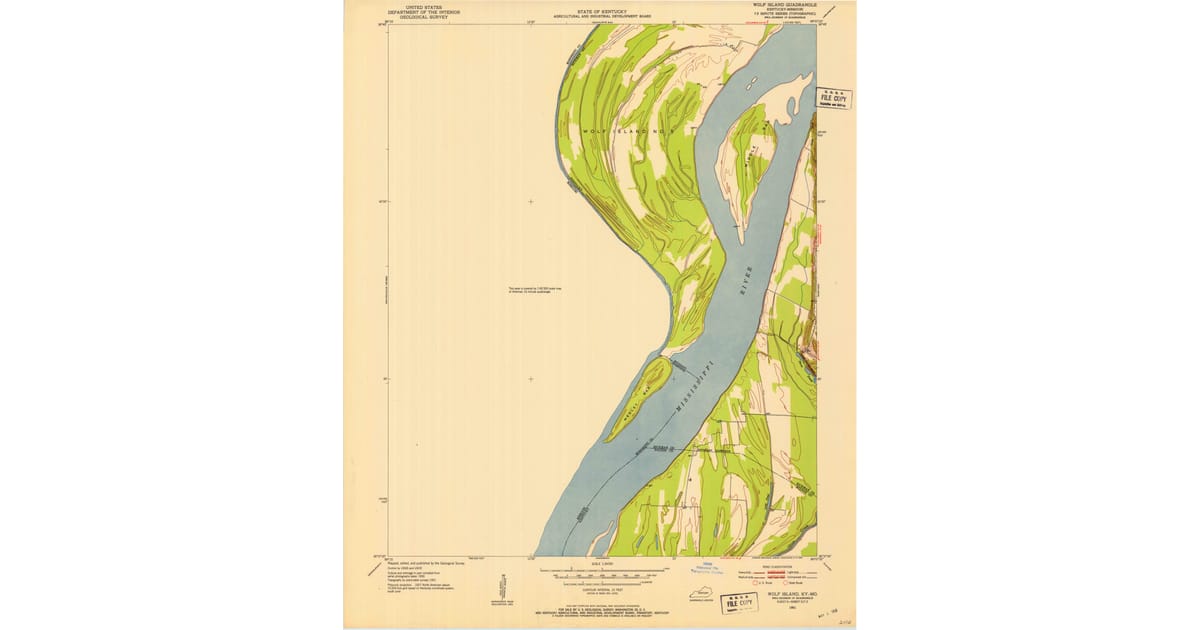 1951 Map of Wolf Island, Fulton County, KY — High-Res | Pastmaps