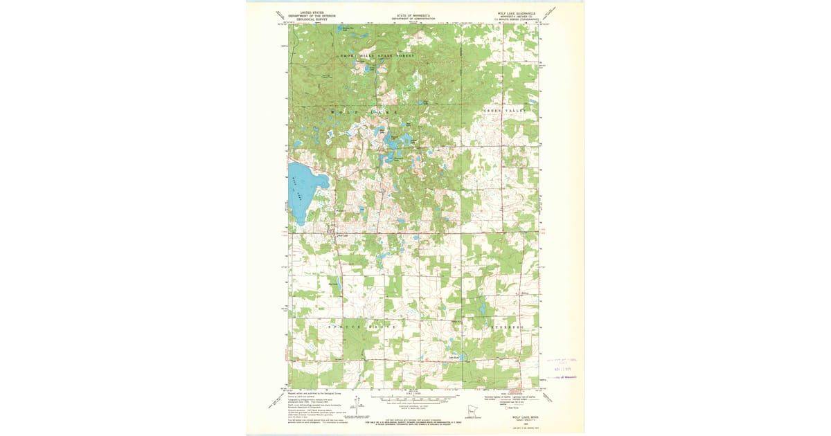 1969 Map of Wolf Lake, MN — High-Res | Pastmaps