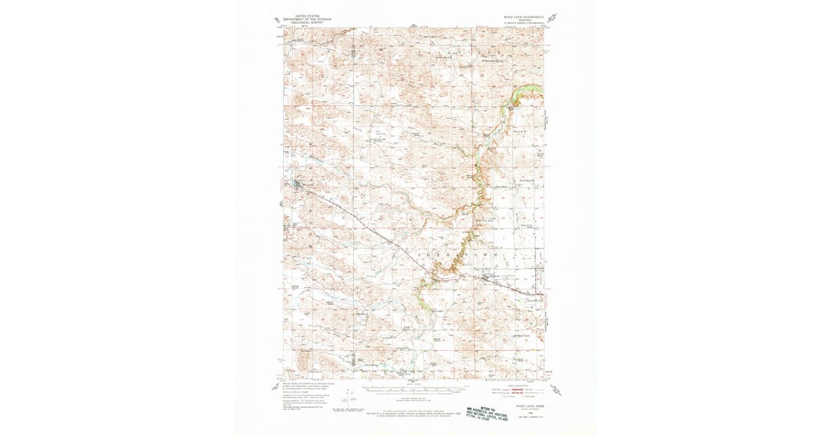 1950 Map of Wolf Lake, Cherry County, NE — High-Res | Pastmaps