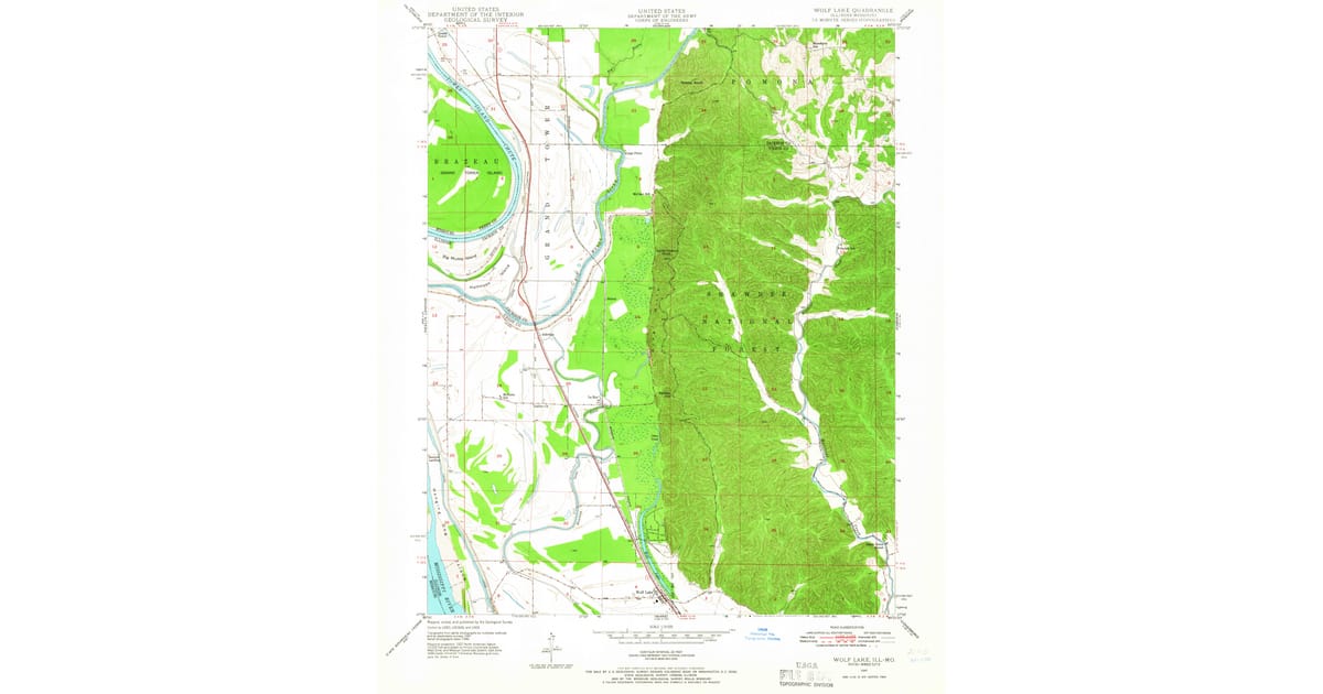 1947 Map of Wolf Lake, Union County, IL — High-Res | Pastmaps