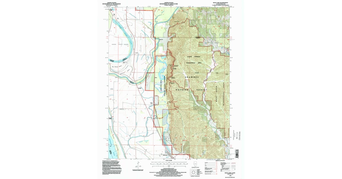 1994 Map of Wolf Lake, Union County, IL — High-Res | Pastmaps