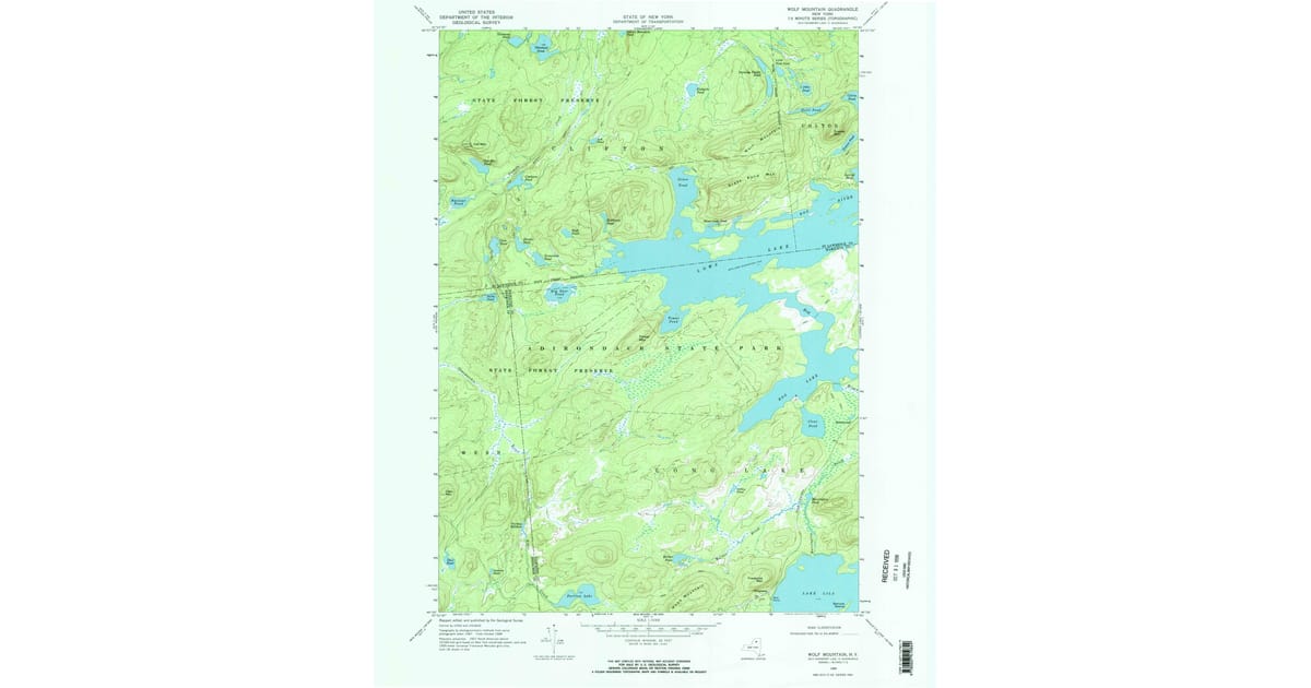 1968 Map of Wolf Mountain, Hamilton County, NY — High-Res | Pastmaps