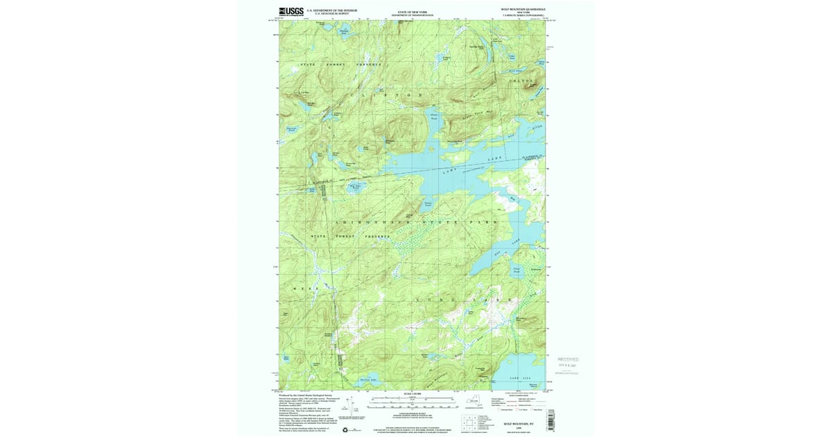 1999 Map of Wolf Mountain, Hamilton County, NY — High-Res | Pastmaps