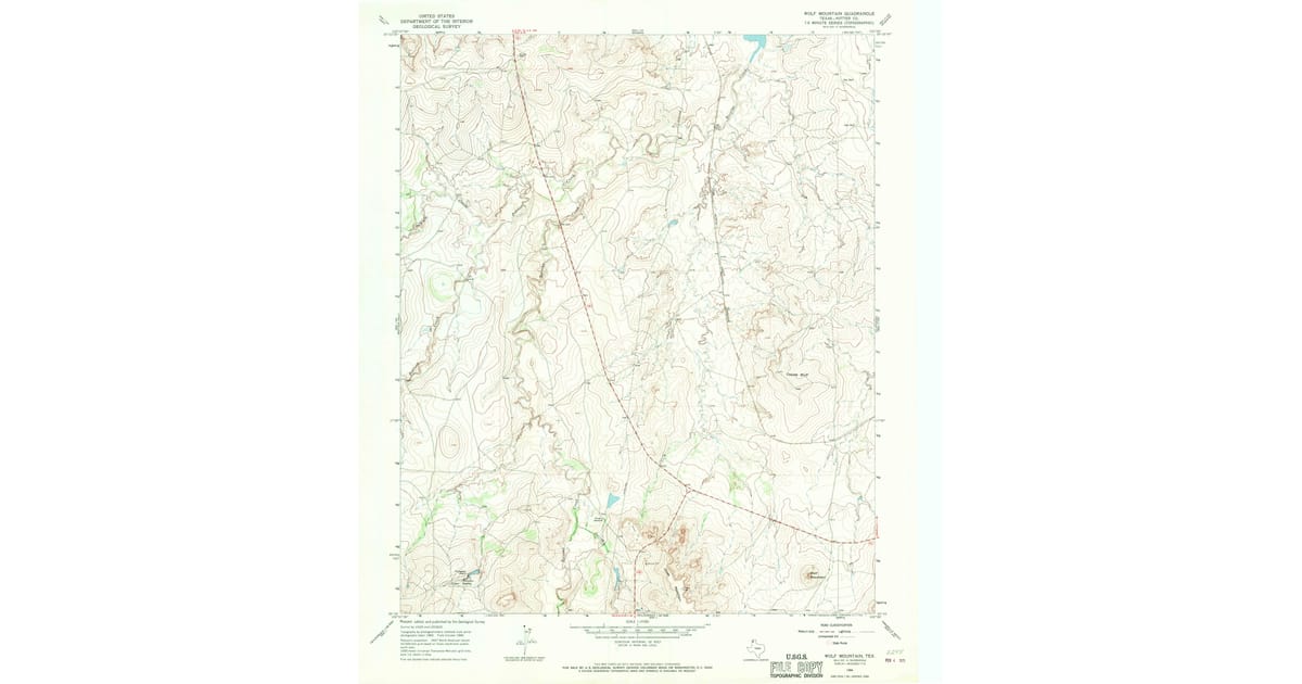 1966 Map of Wolf Mountain, Potter County, TX — High-Res | Pastmaps